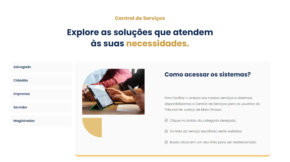 Novo portal do TJMT reúne serviços conforme perfil de usuários
